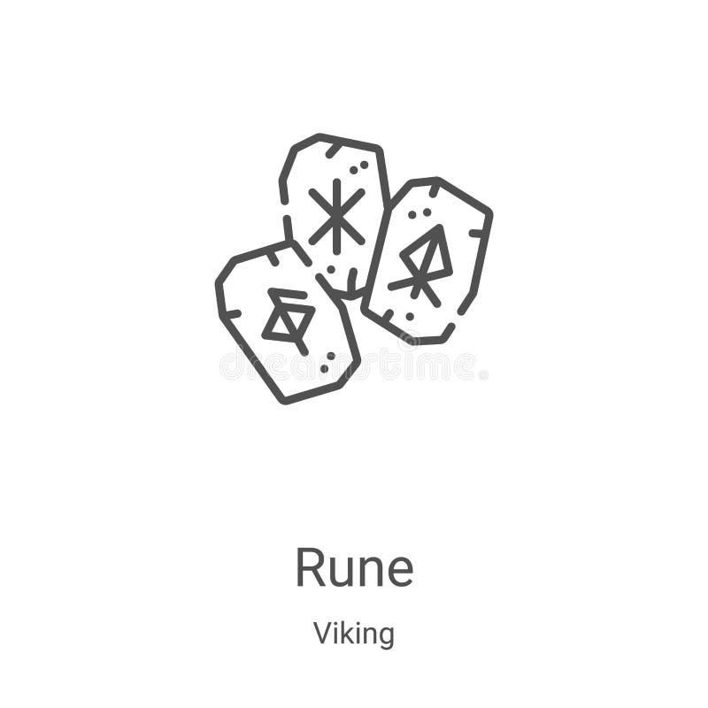 Rune Icon Vector from Viking Collection. Thin Line Rune Outline Icon ...