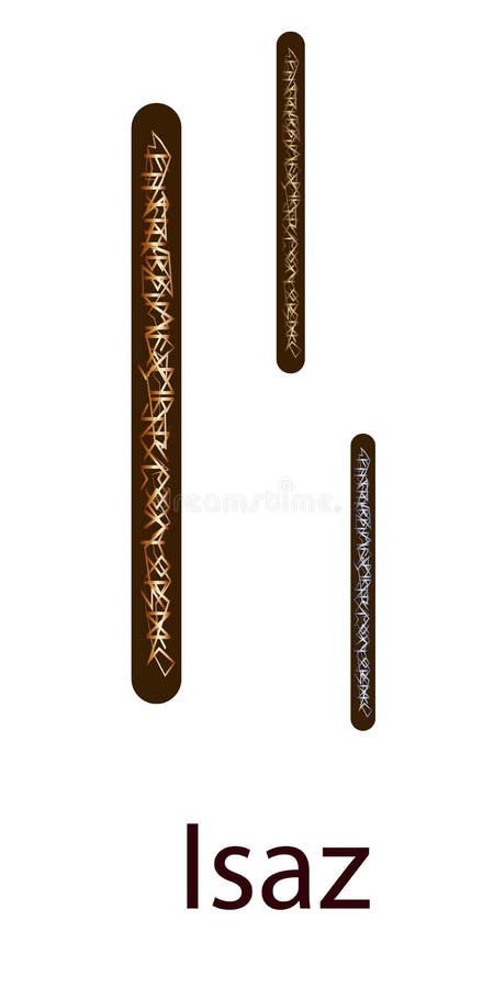 Rune Isaz. Vertikale Projektion. Skandinavier Stock Abbildung ...
