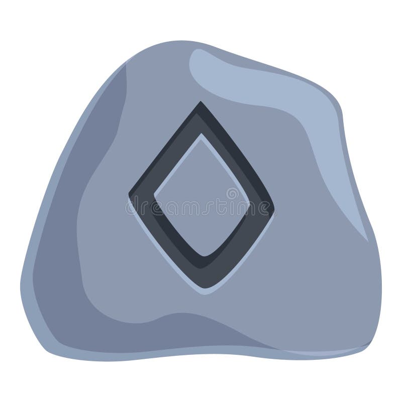 Rune Stone with Square Symbol for Game Ui Stock Illustration ...