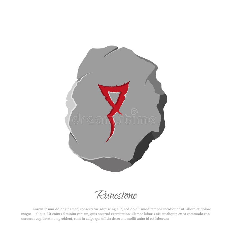 Rune Stone on a White Background in Cartoon Style. the Object To Stock ...