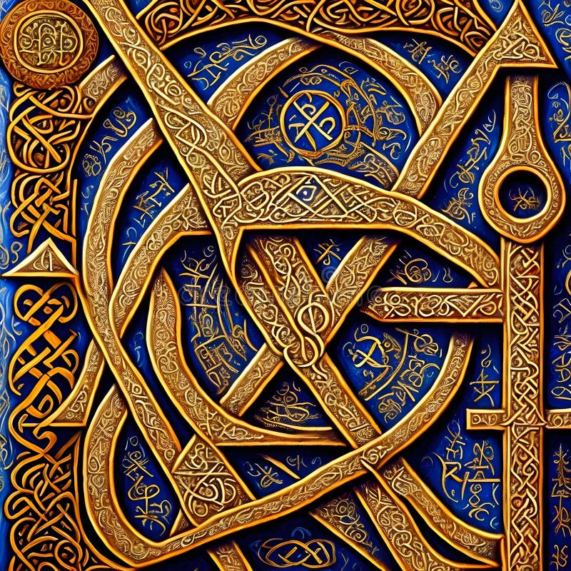 Rune Stones, Generative AI Illustration Stock Illustration ...