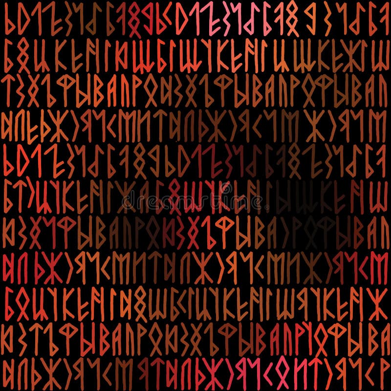 Runes Seamless Pattern. Runic Alphabet Wallpaper. Writing Ancient ...