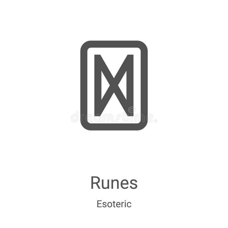 Runes Icon Vector from Esoteric Collection. Thin Line Runes Outline ...