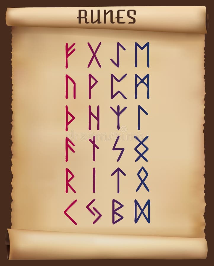 Runes on a Old Scroll Vector Illustration Stock Vector - Illustration ...