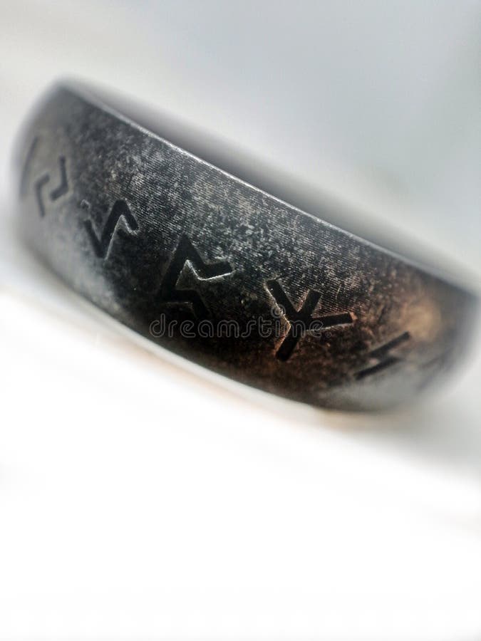 Runes on the Ring "Kaunaz" Stock Image - Image of white, monochrome ...