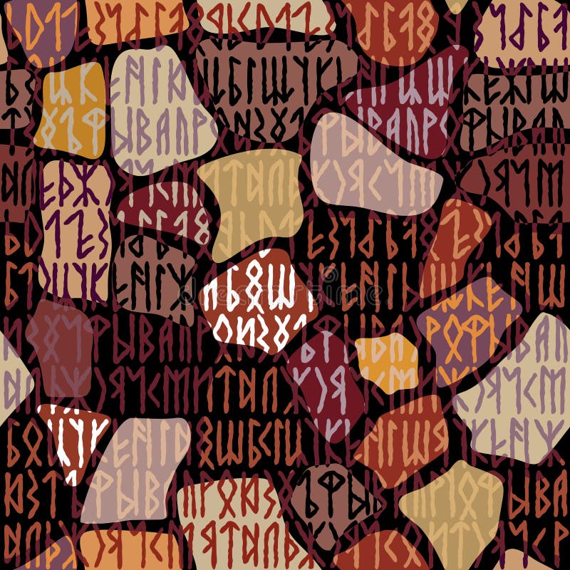 Writing Ancient Background. Old Gothic Seamless Texture. Stock Vector ...