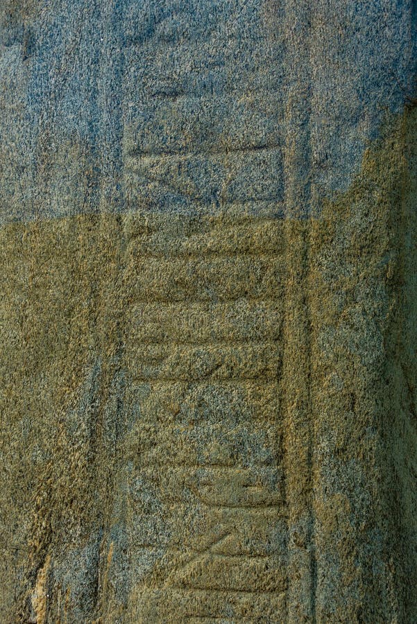 Runestone in Jelling Viking Site in Denmark Stock Image - Image of ...