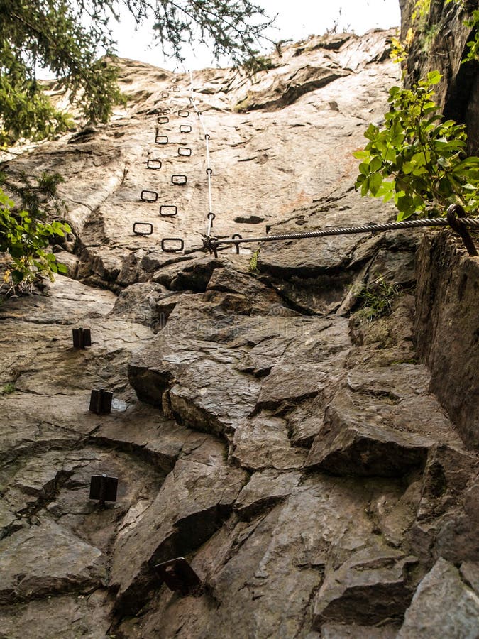Rung steps on via ferrata stock photo. Image of iron - 70137064