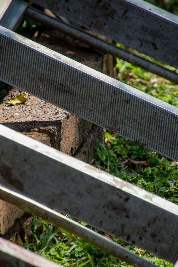 The Rungs of a Ladder Up Close Stock Photo - Image of scene, shape ...