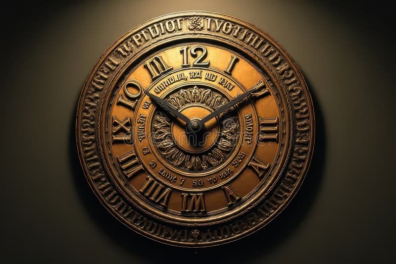Runic Antiquated Design Clock Stock Illustration - Illustration of ...
