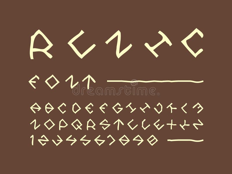 Runic Font. Vector Alphabet Stock Vector - Illustration of letters ...