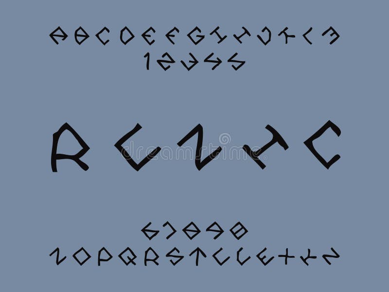 Runic Font. Vector Alphabet Stock Vector - Illustration of letter ...