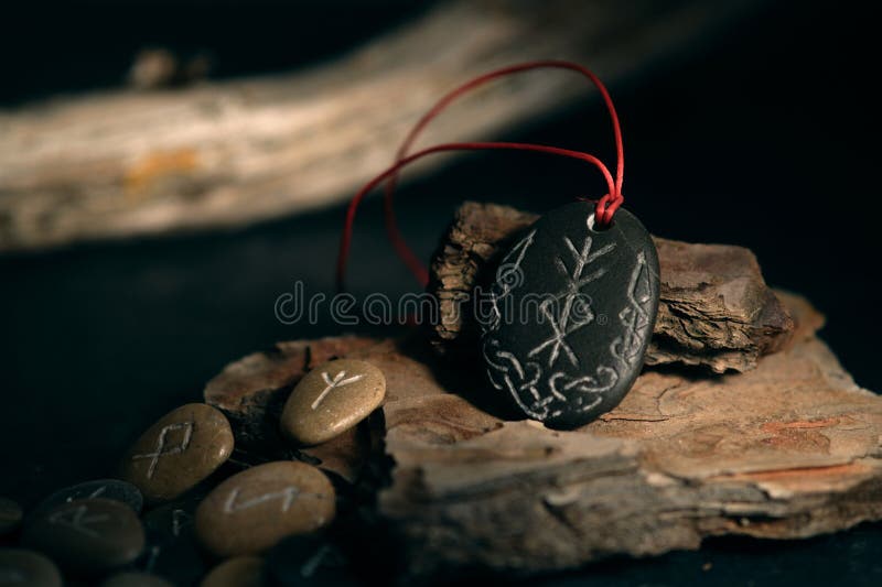 Stone Runic Talisman for Good Luck in Your Hand Stock Photo - Image of ...