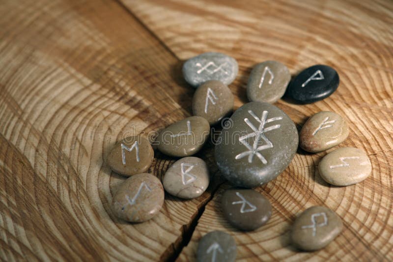 Stone Runic Talisman for Good Luck in Your Hand Stock Photo - Image of ...