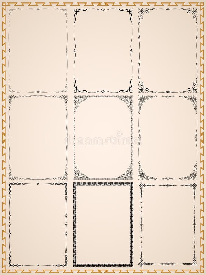 Vintage Rune Ornament and Corners. Stock Vector - Illustration of ...