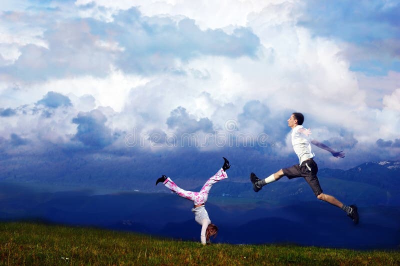 Runing in air stock photo. Image of morning, nebule, exercise - 716174