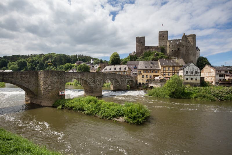 Runkel Historic City Hessen Germany Stock Photo - Image of bridge ...