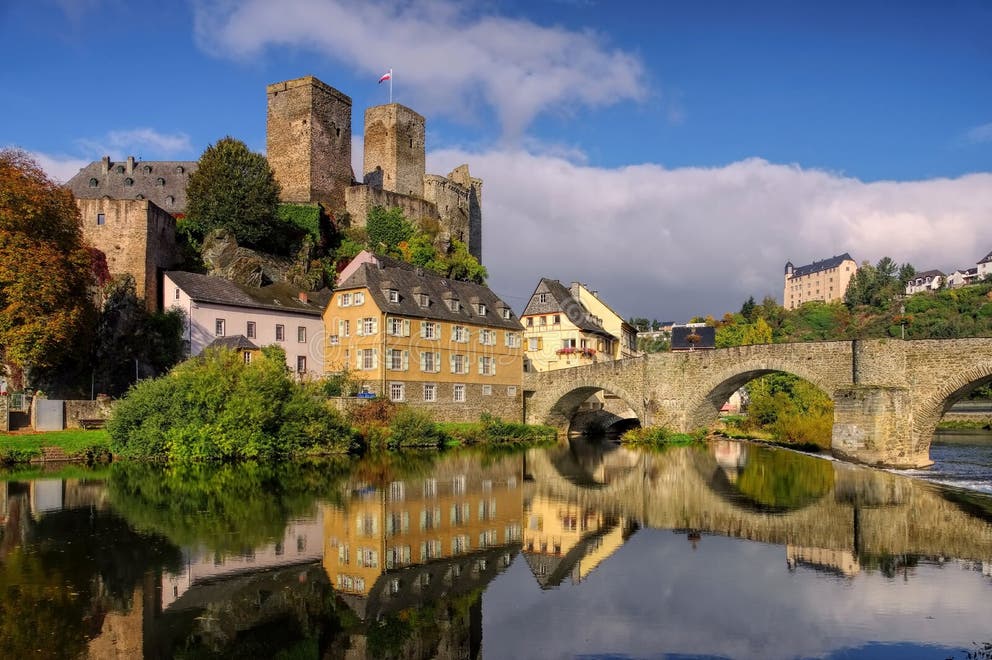 Runkel stock photo. Image of europe, lahn, water, building - 63932664