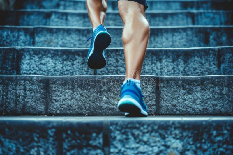 Runner Along the Steps of an Urban Staircase Stock Photo - Image of ...