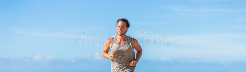 Runner Athlete Man Running Outside for Cardio Exercise Training Hiit ...