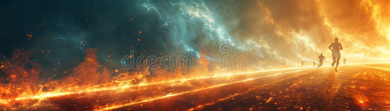 Runner Banner, People Running Poster, Marathon Concept Art. Running ...