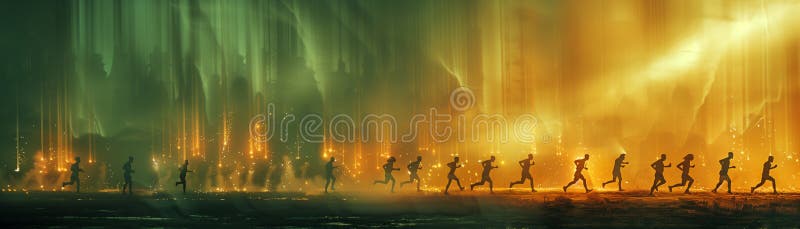 Runner Banner, People Running Poster, Marathon Concept Art. Running ...