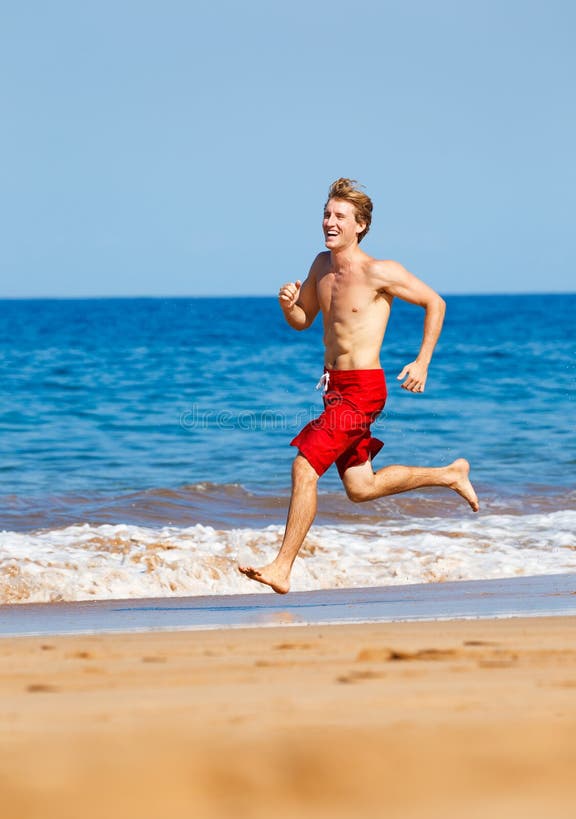 Runner on Beach stock image. Image of maui, beach, handsome - 24448321