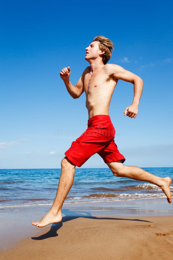 Male Runner Silhouette, Running Into Sunset Stock Photo - Image of ...