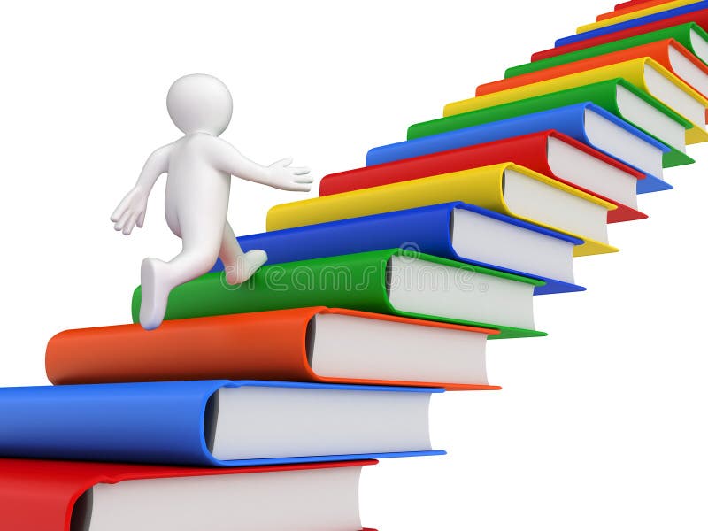 Runner and books stock illustration. Illustration of staircase - 33986202