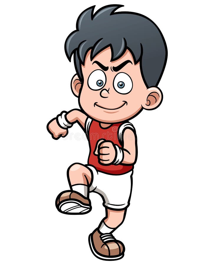 Runner boy stock vector. Illustration of runner, comic - 31653827