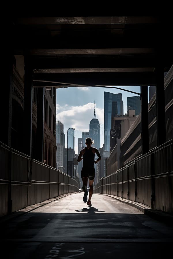 A Runner in a City AI Generated Stock Illustration - Illustration of ...