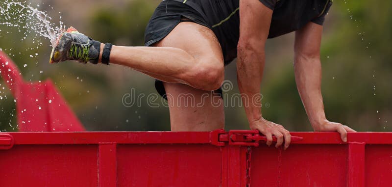 Runner in the Container of Ice Water Stock Photo - Image of achievement ...