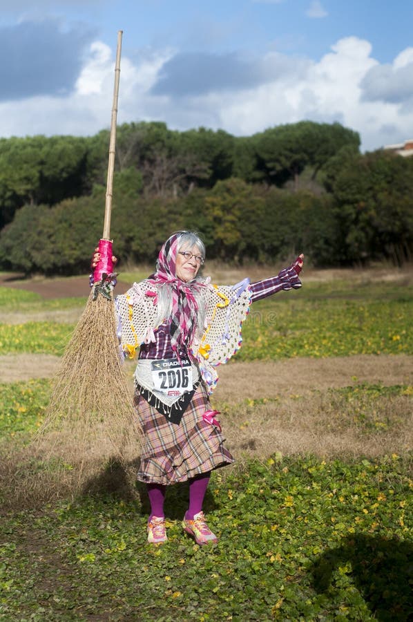 Female Competitor at Marathon of the Epiphany, Rome Stock Image - Image ...