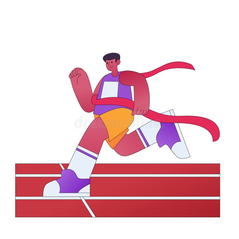 Runner Crossing Finish Line: a Triumph of Endurance and Speed Stock ...