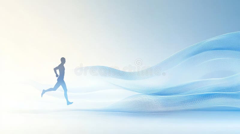 A Runner Depicted in Silhouette, with Lines Trailing Behind To Indicate ...
