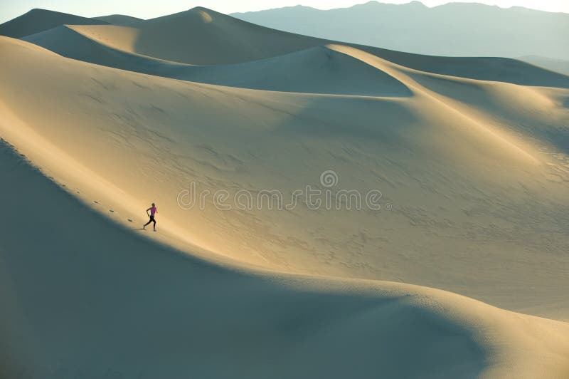 Runner on Dunes stock image. Image of action, female - 13502713