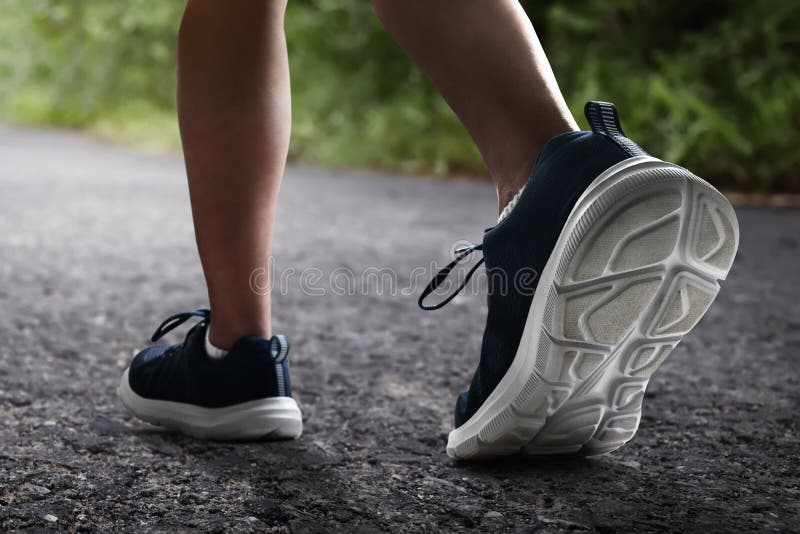 Runner Feet Running on Outdoor Stock Image - Image of road, action ...