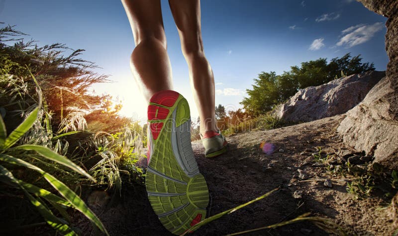 Runner Feet Running on Road Stock Photo - Image of dramatic, exercise ...