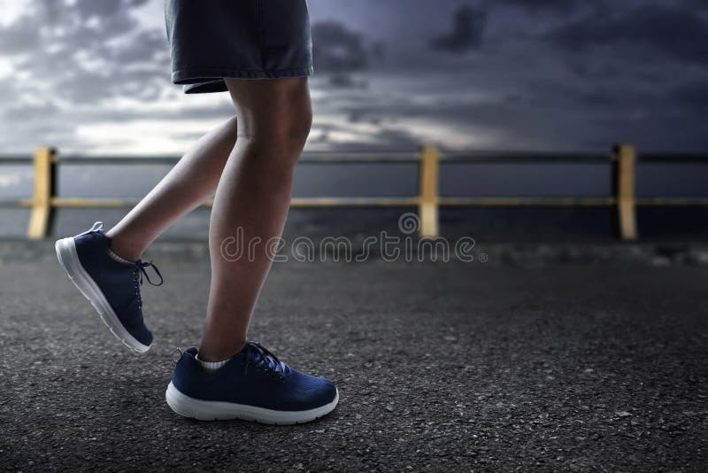 Runner Feet Running on the Road Stock Image - Image of action, road ...