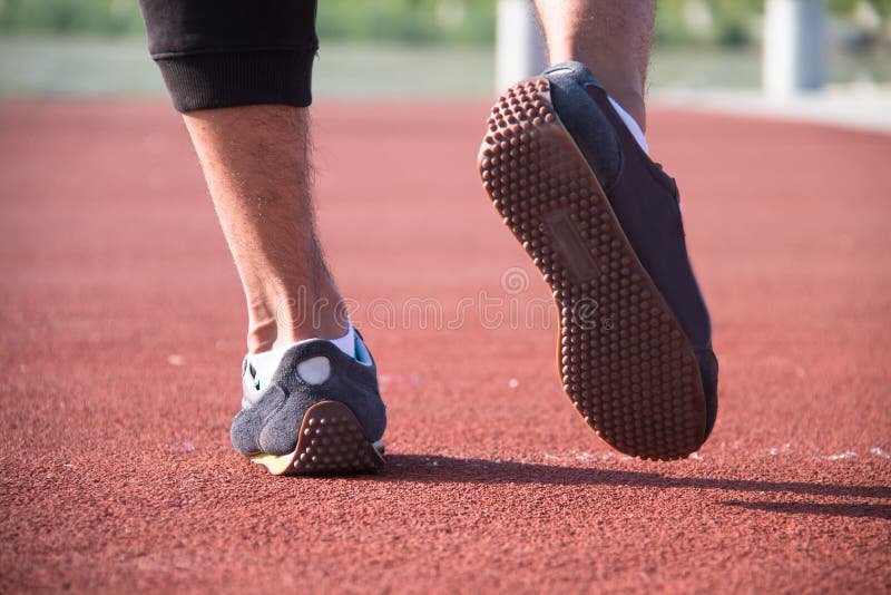 Runner Feet Running on the Road Stock Photo - Image of male, people ...
