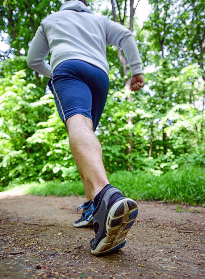 Runner Feet Running on Road Closeup on Shoe Stock Image - Image of legs ...