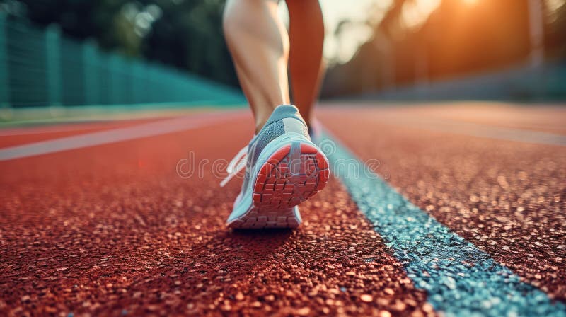 Runner Feet on Stadium Closeup. Healthy Lifestyle Stock Illustration ...