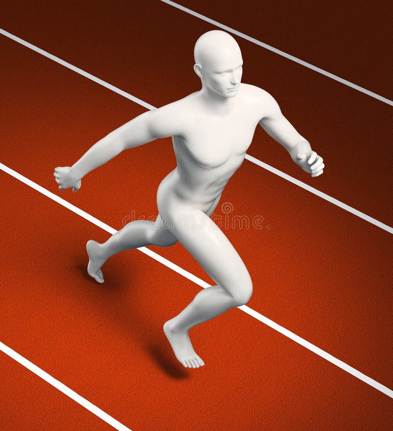 Runner figure on a track stock illustration. Illustration of health ...