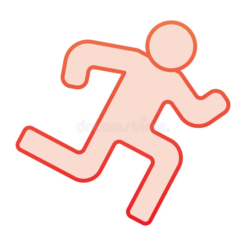 Runner Flat Icon. Run Red Icons in Trendy Flat Style. Athlete Gradient ...