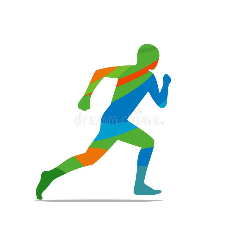 Runner Silhouette. Side View. Vector Black Icon Isolated on White Stock ...