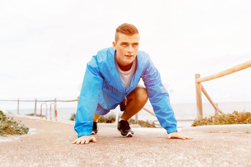 Runner Getting Ready To Start the Race Stock Image - Image of muscular ...