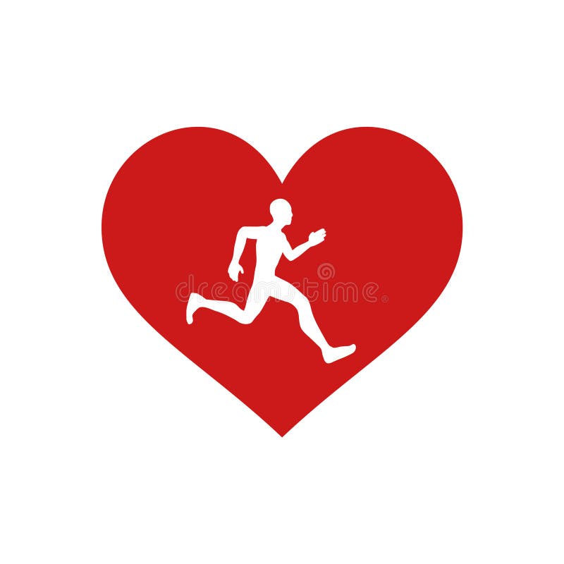 Sport heart stock vector. Illustration of runner, label - 27629174