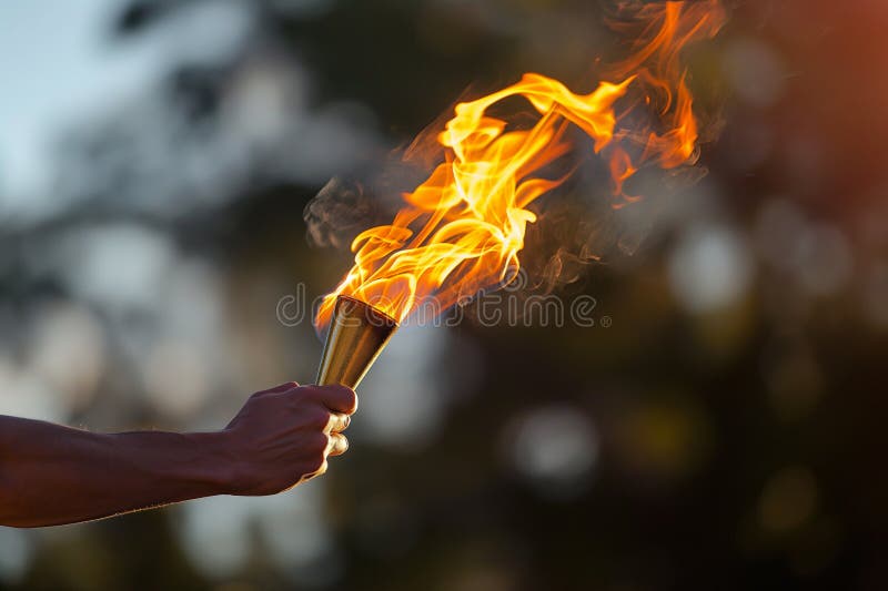 Runner Holds Olympic Torch while Sprinting Towards Iconic Eiffel Tower ...