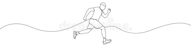Runner Icon Line Continuous Drawing Vector. One Line Athlete Runs Icon ...