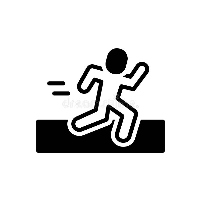 Black Solid Icon for Runner, Sport and Marathoner Stock Vector ...